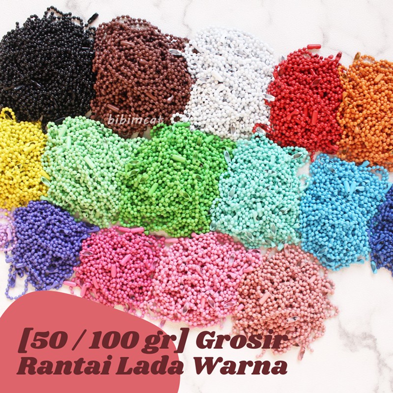 Jual [50 / 100 GR] Grosir Rantai Lada Warna Keychain DIY | Shopee Indonesia