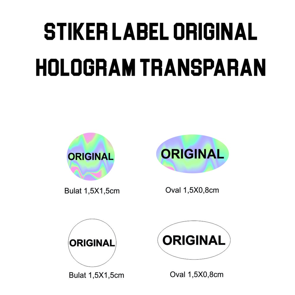 Jual STIKER LABEL ORIGINAL HOLOGRAM TRANSPARAN BULAT OVAL | Shopee ...
