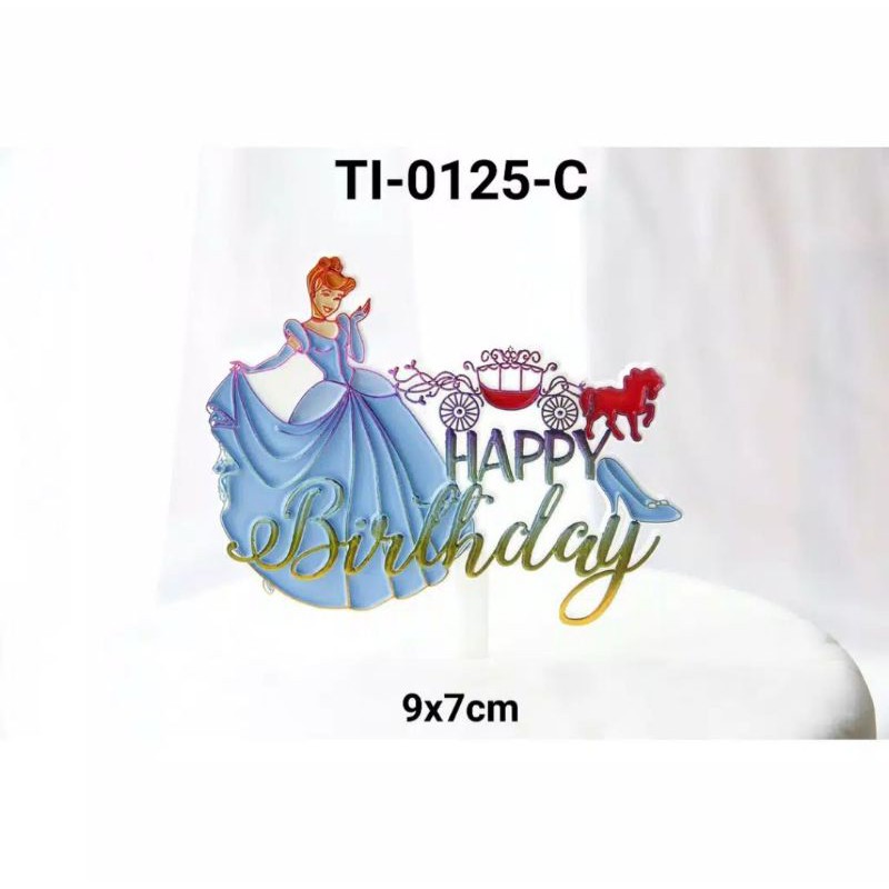 Jual CAKE TOPPER HIASAN KUE BIRTHDAY HBD ULANG TAHUN CINDERELLA DISNEY ...