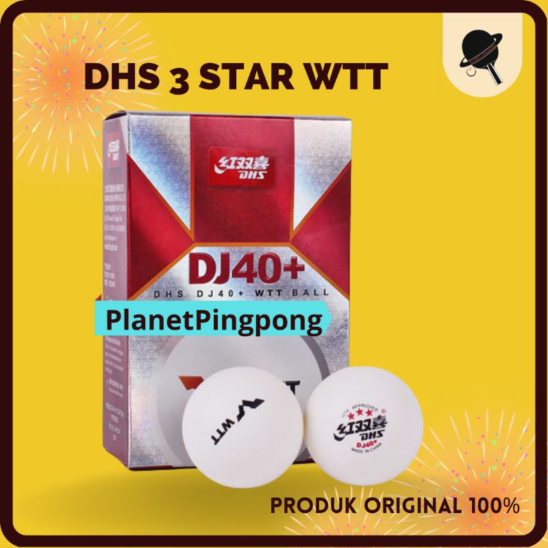 Jual DHS WTT DJ40+ BALL Bola pingpong tenis meja Aprobed ITTF | Shopee Indonesia