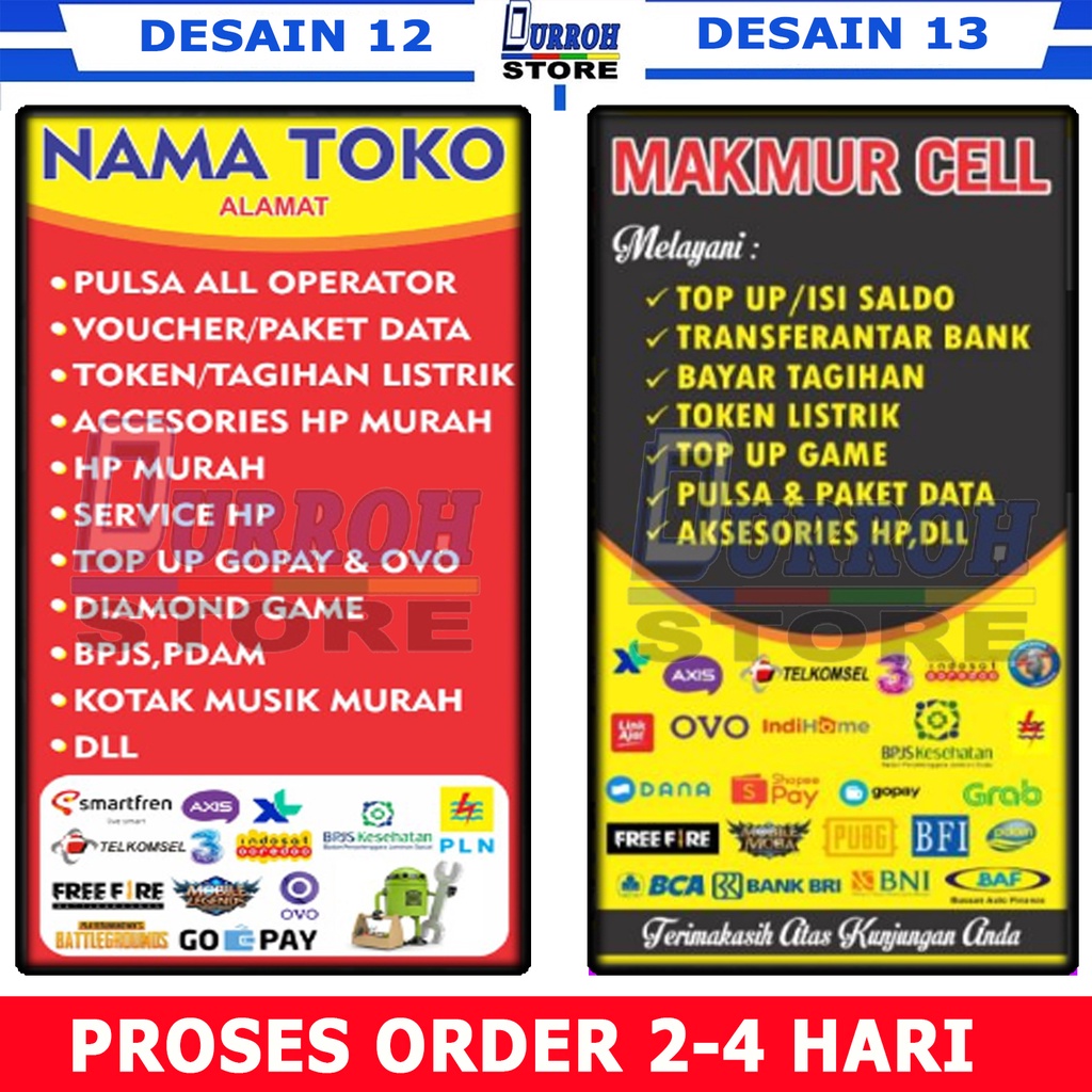 Jual Spanduk / BANNER PPOB Versi Vertikal Berbagai Ukuran / Spanduk ...
