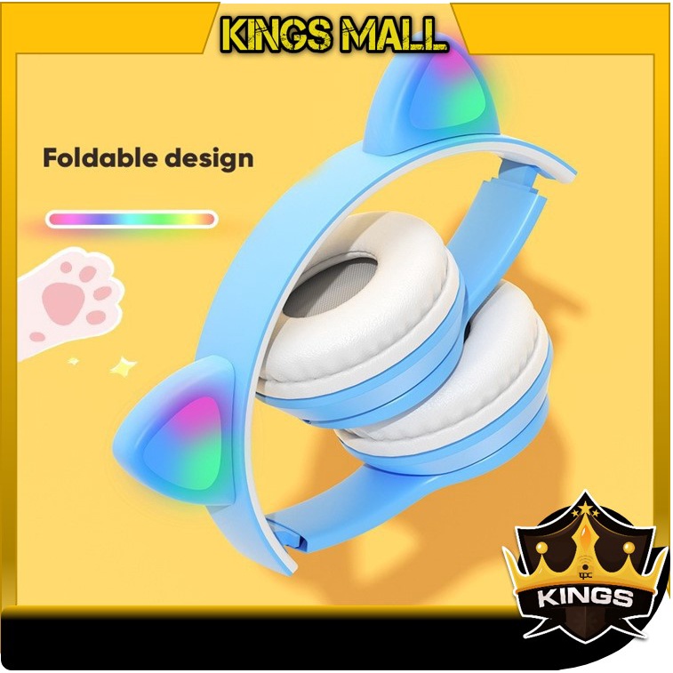 Jual KINGS - 5422 Headset Bluetooth Telinga Kucing / Headphone Wireless ...