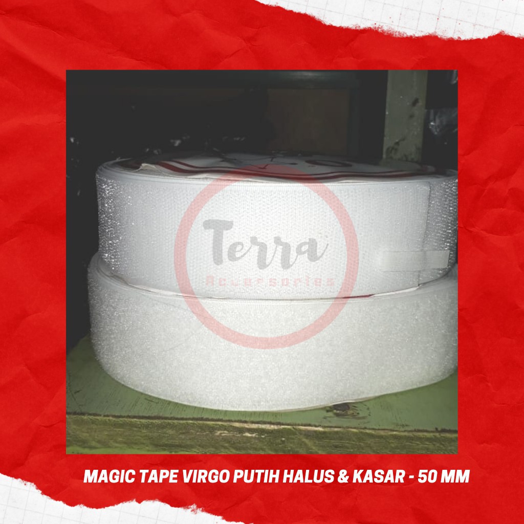 Jual Magic Tape Perekat Velcro 50mm Hitam & Putih Set Kasar & Halus (1 ...