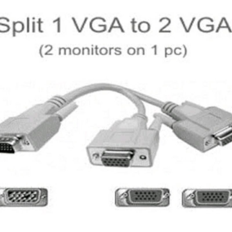 Jual KABEL VGA CABANG 1 MALE-2 FEMALE | Shopee Indonesia