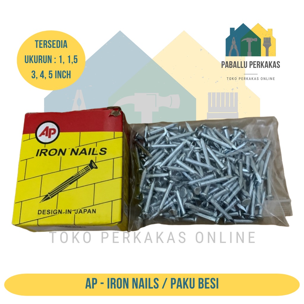 Jual Paku Beton Putih / Paku Tembok AP Ukuran 1" 1¼" 1,5" 2" 2,5" 3" 4" 5" inch / Paku Beton ...