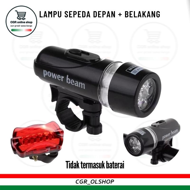 Jual LAMPU SEPEDA DEPAN BELAKANG POWER BEEM LAMPU SEPEDA VARIASI ...