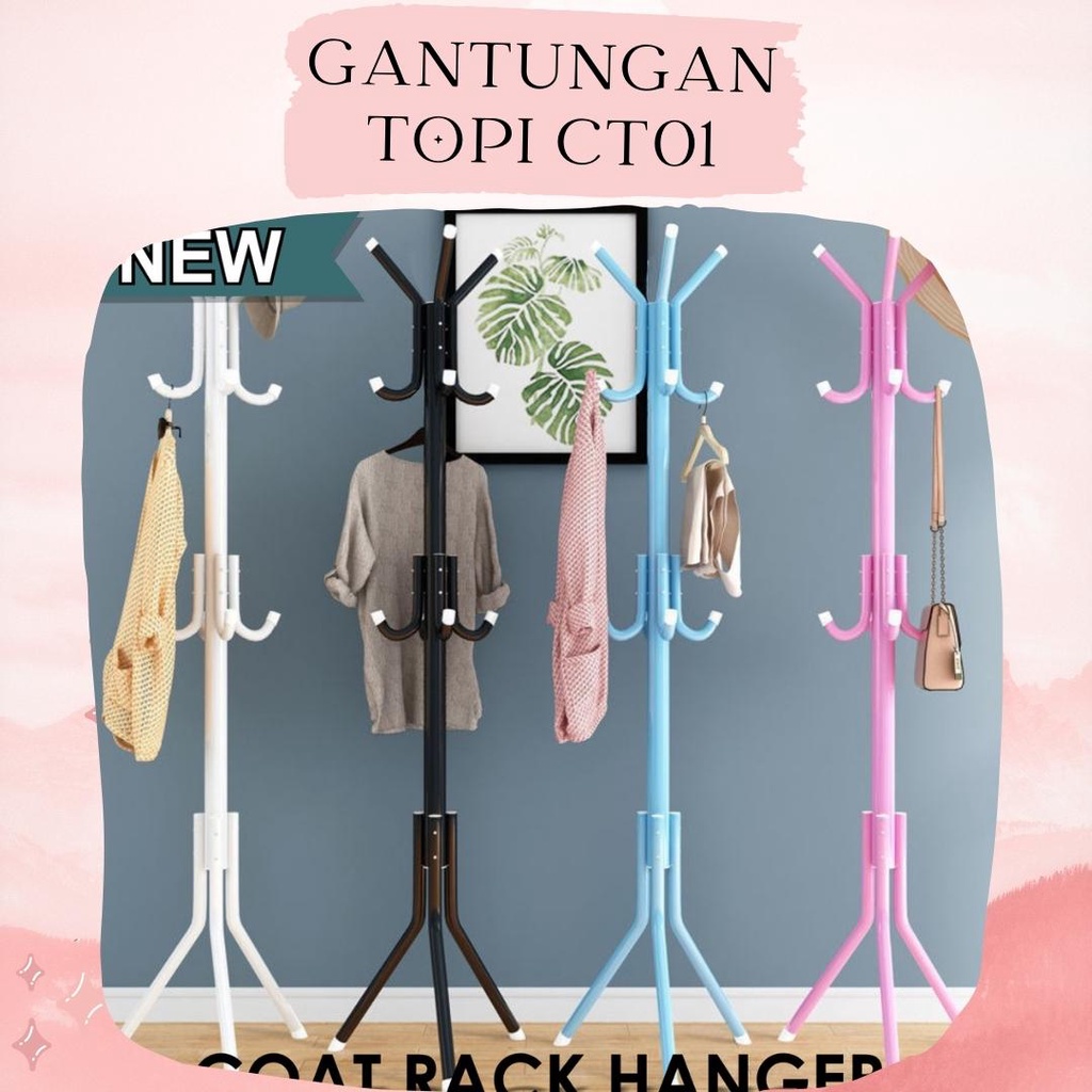 Jual Stand Hanger Gantungan Topi Dan Tas Gantungan Berdiri Coatrack ...