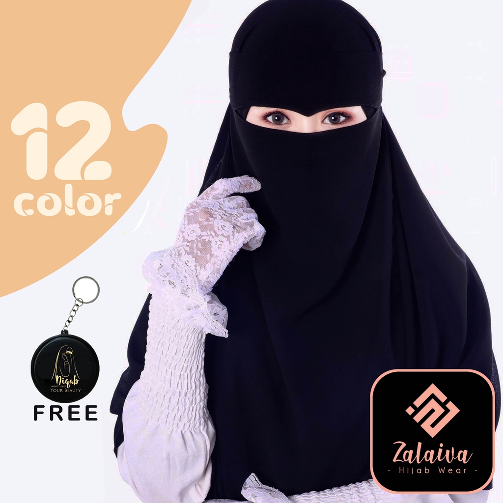 Jual ZALAIVA VSHAPE - Cadar Elang 2 Layer Niqab Eagle Cat Eyes 2 Layer Tanpa Jahitan Bawah Mata ...