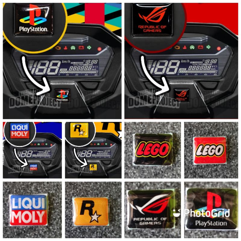 Jual STICKER EMBLEM TIMBUL SPIDOMETER HONDA RED BULL LEGO LIQUI MOLY ...