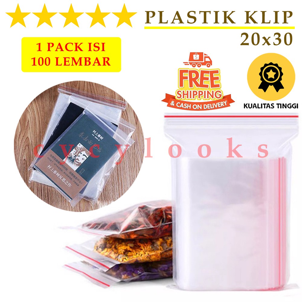 Jual PLASTIK ZIP LOCK 20 X 30 PLASTIK KLIP ZIPLOCK CLIP MAKANAN 20X30 ...
