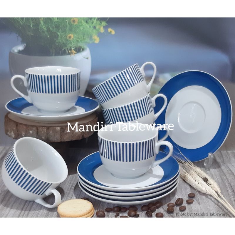 Jual 6 psg Cangkir Set Keramik | Motif Navy Blue | Cangkir Kopi ...