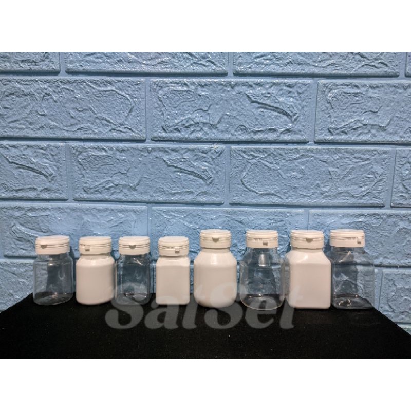 Jual Botol Obat Kapsul 30 60 Kotak Bulat Minimal Order 10pcs - Botol ...