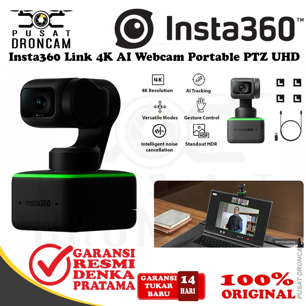 Jual Insta360 Link 4K AI Webcam Portable PTZ UHD Web Cam Insta 360 ...