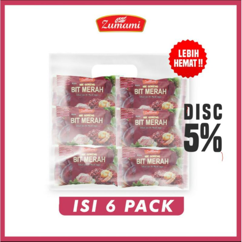 Jual ZUMAMI MIE SAYUR BIT MERAH 80 GRAM ISI 6 PCS (PAKET LEBIH HEMAT ...