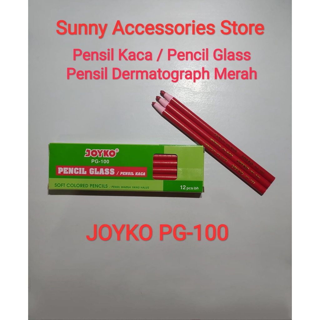 Jual Pensil Kaca / Pencil Glass - Pensil Dermatograph Merah JOYKO PG ...