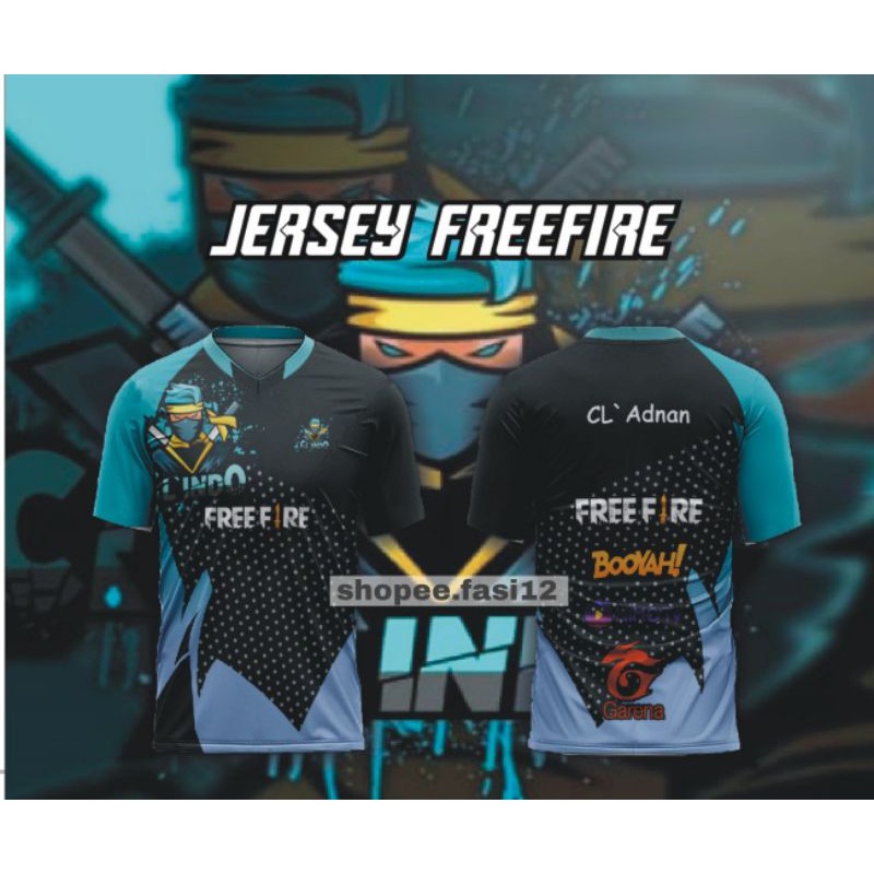 Jual jersey Gaming free fire,FF desain bebas(bisa pakai logo guild team ...