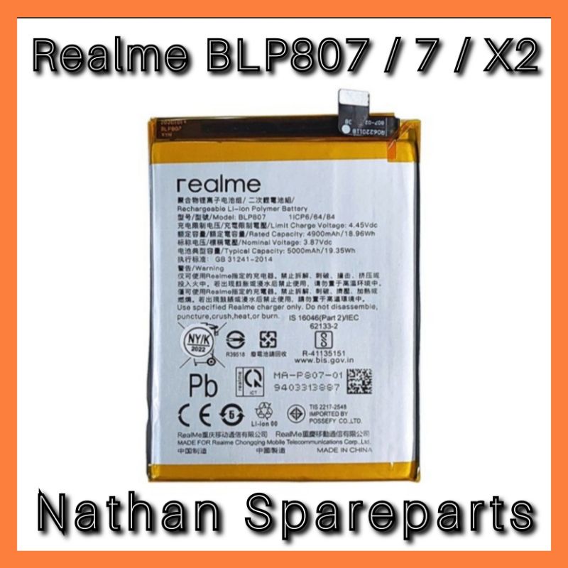Jual BATTERY BATERAI REALME BLP807 / 7 / X2 ORIGINAL OEM | Shopee Indonesia