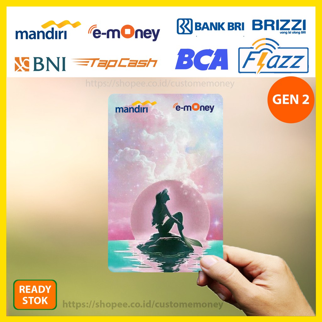 Jual KARTU EMONEY KARTUN ARIEL THE LITTLE MERMAID E-MONEY MANDIRI FLAZZ BCA GEN 2 TAPCASH BRIZZI ...