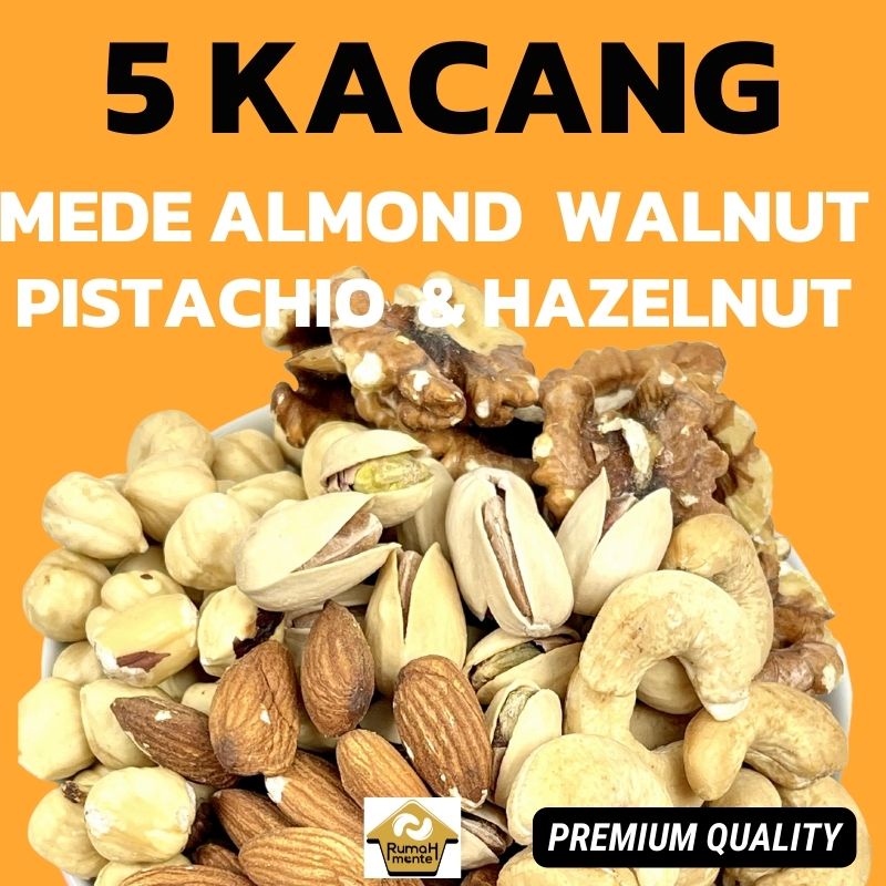 Jual TRAIL MIX 5 KACANG 200G KACANG MEDE ALMOND PISTACHIO HAZELNUT ...