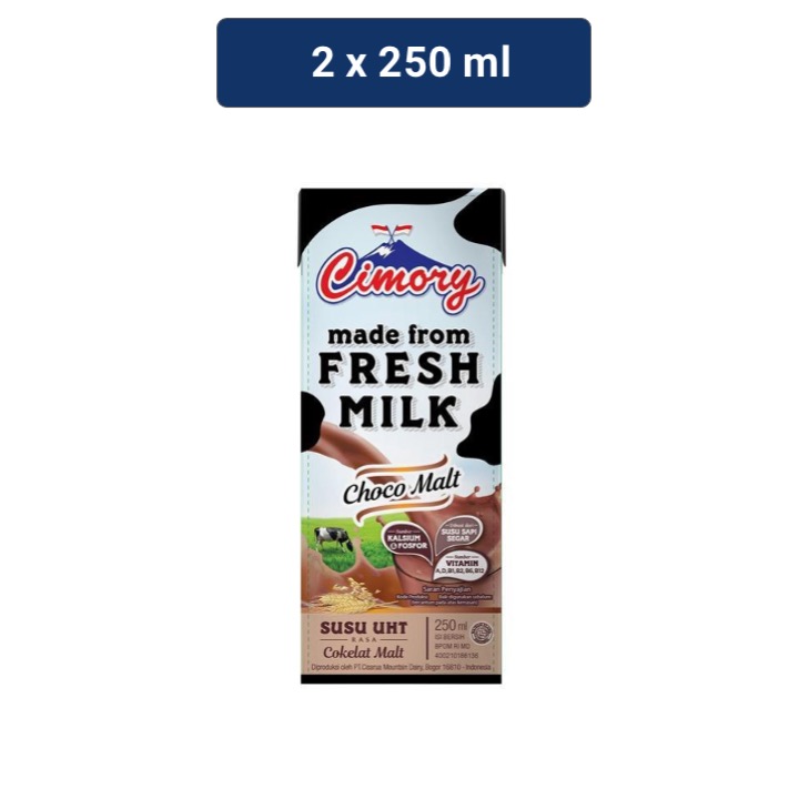 Jual Cimory Susu UHT Milk Choco Malt 2 x 250 mL | Shopee Indonesia