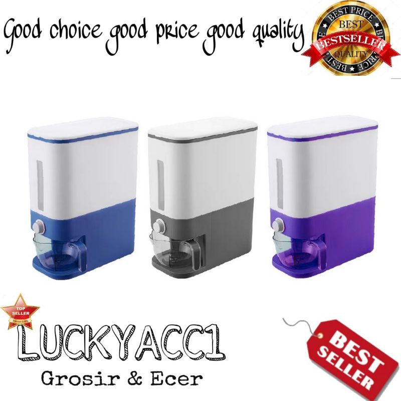 Jual LC - Dispenser beras 12 KG rice box / tempat penyimpanan beras ...
