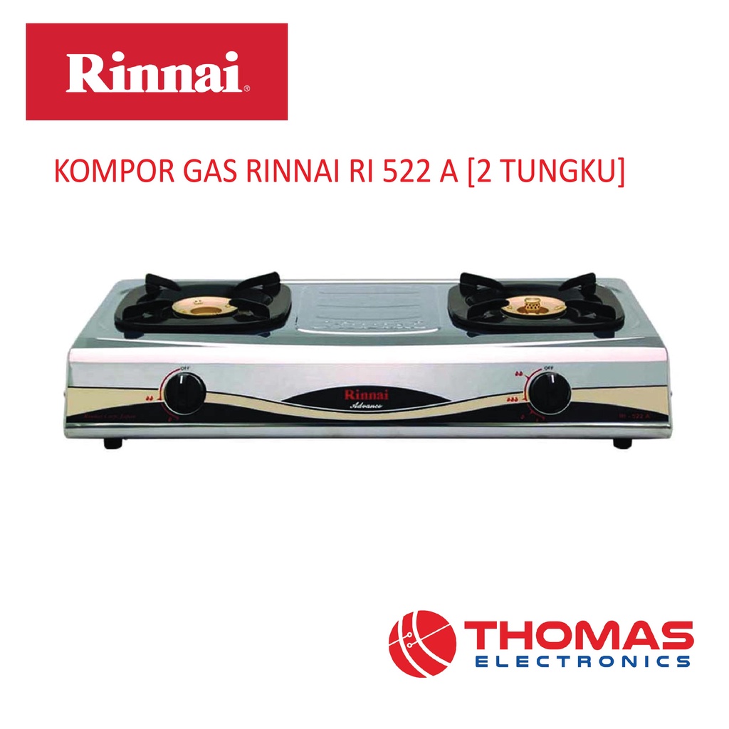 Jual Kompor Gas Rinnai RI 522 A 522A 2 TUNGKU | Shopee Indonesia