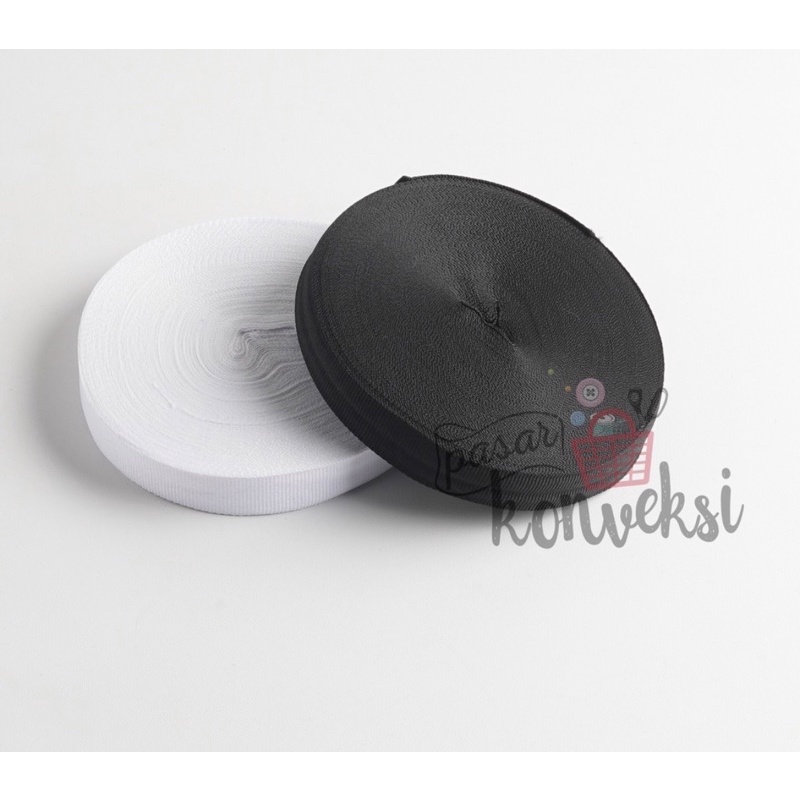 Jual Webbing Polyester Hitam/Putih 1.5 cm | Shopee Indonesia