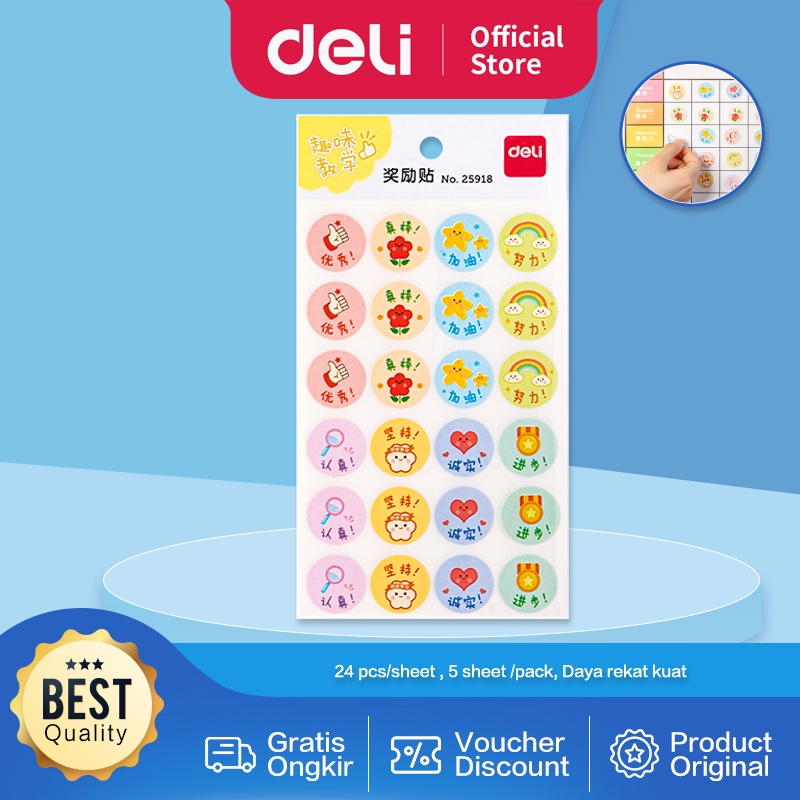 Jual Deli Reward Sticker / Stiker Penghargaan Bergambar Untuk Siswa ...