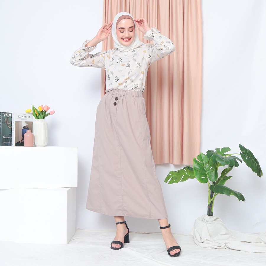 Jual RILLEY - Rok Haifa | Bawahan Panjang Wanita Rok Muslim | Shopee ...