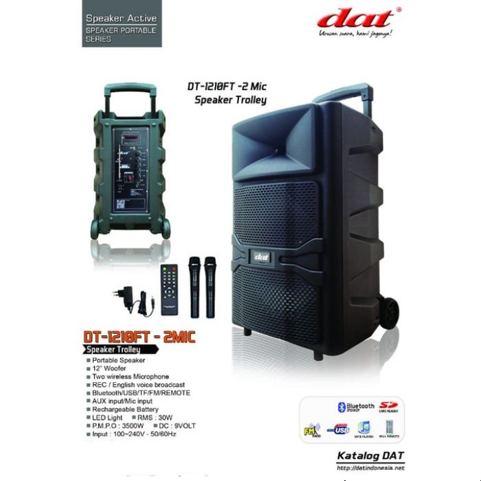 Jual Speaker Aktif 12 Inch Portable DAT DT 1210FT 12 Inch | Shopee ...