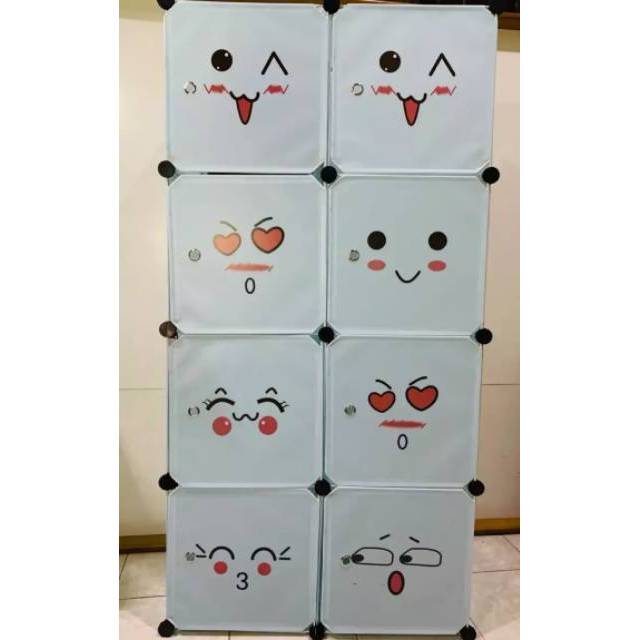 Jual @LABERSA_OLSHOP@Lemari Pakaian 8 Pintu/Lemari Portable Karakter ...
