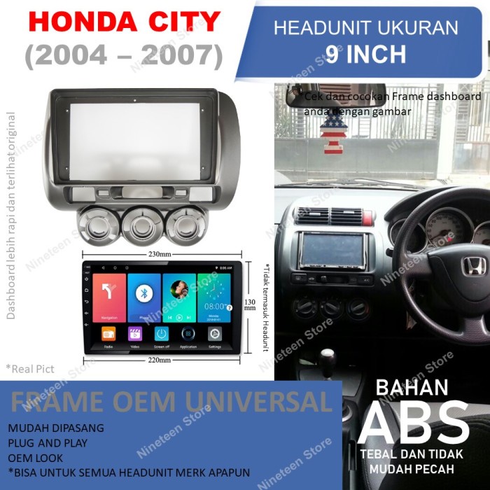 Jual Frame Panel Honda City GD8 Untuk Head unit Android 9 Inch | Shopee ...