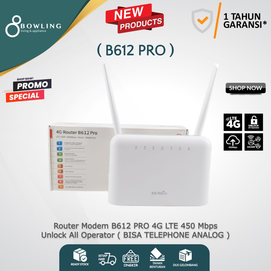 Jual Modem Router 4G LTE B612 PRO 450 Mbps 4G LTE Unlock All Operator Bisa Untuk Telephone ...
