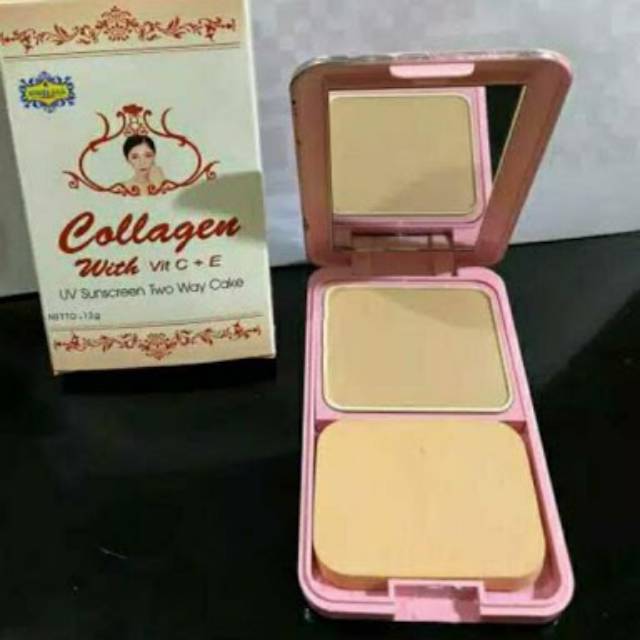 Jual Bedak padat collagen with vit c + e - collagen two way cake ...