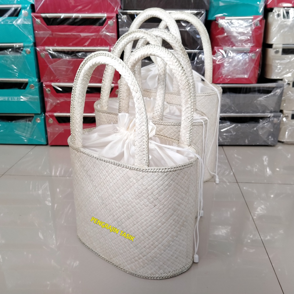 Jual Tas Hampers Anyaman Pandan Model Oval Keranjang Parcel Lebaran Tas ...