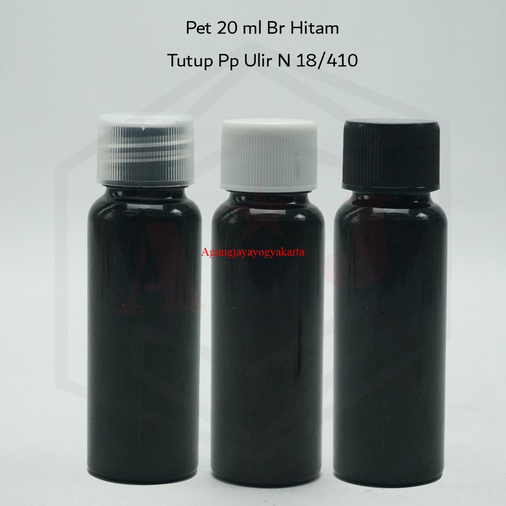 Jual Botol 20 ml Hitam Tutup Ulir Plastik PP / Botol Toner / Botol ...