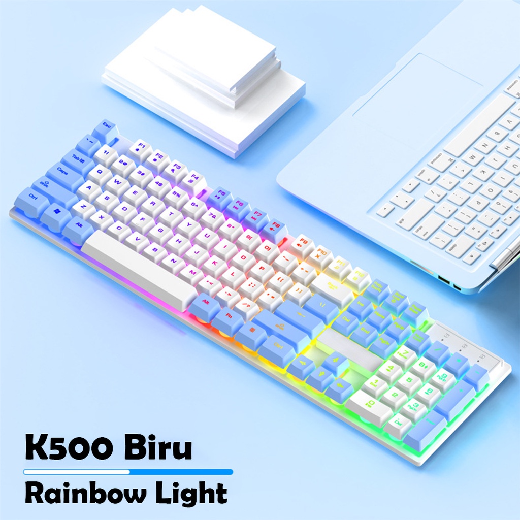Jual Keyboard Gaming Semi Mechanical RGB K500 Murah | Shopee Indonesia