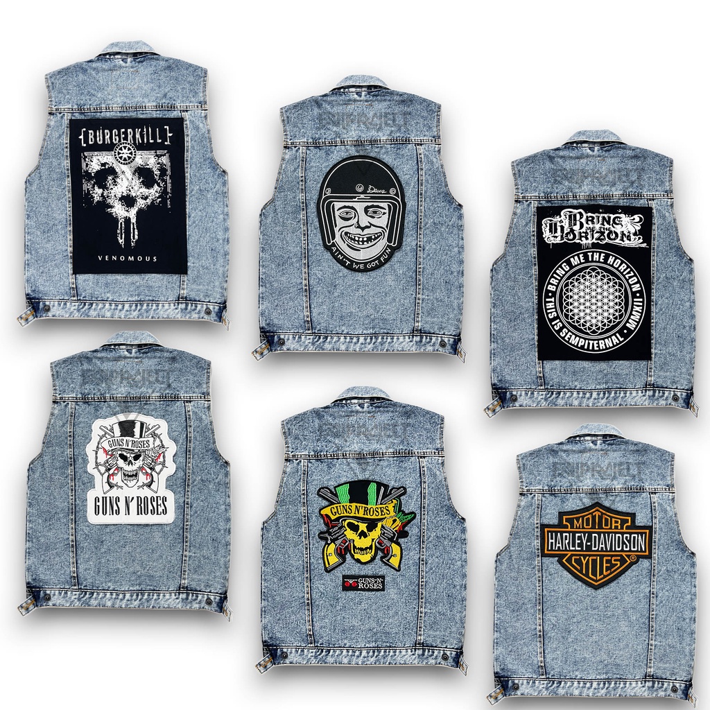 Jual JAKET ROMPI PRIA motif band dan motor CUSTEM AKSESORIS SUDAH DI ...