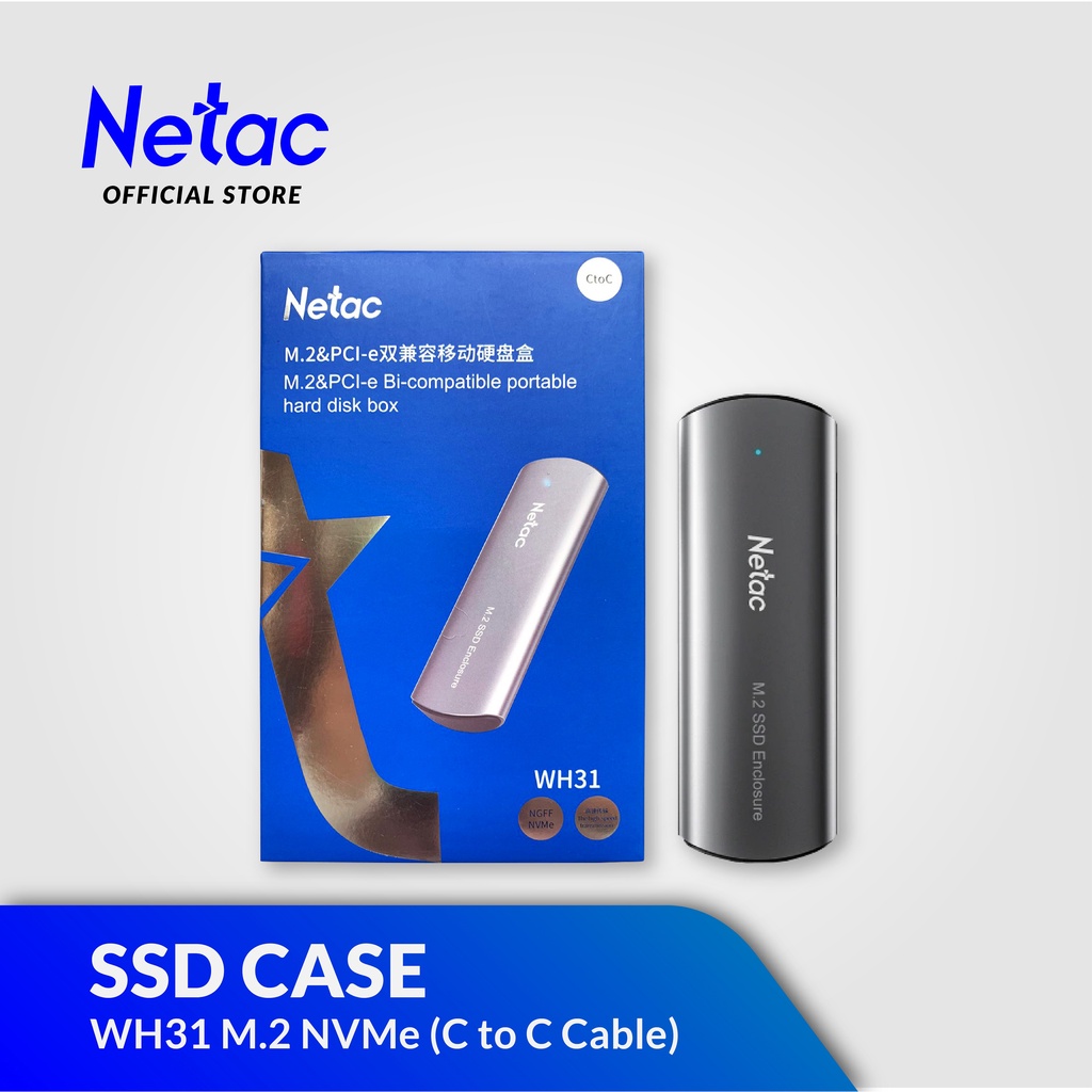 Jual Netac SSD Enclosure WH31 M.2 NVMe/SATA SSD Case | Shopee Indonesia
