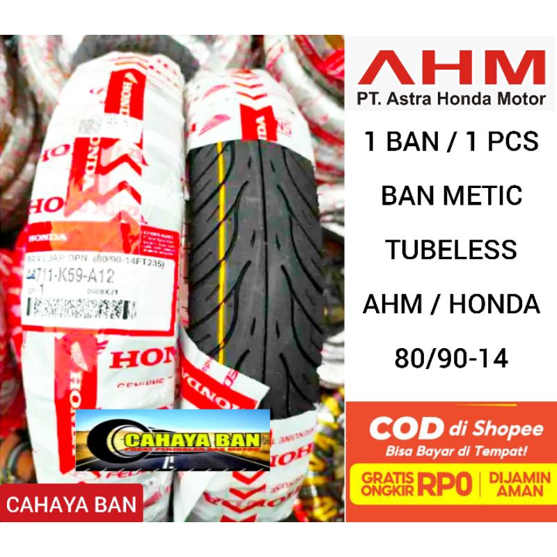 Jual ban montor metic ahm k59 tubeless 80/90-14 ban honda vario beat ...
