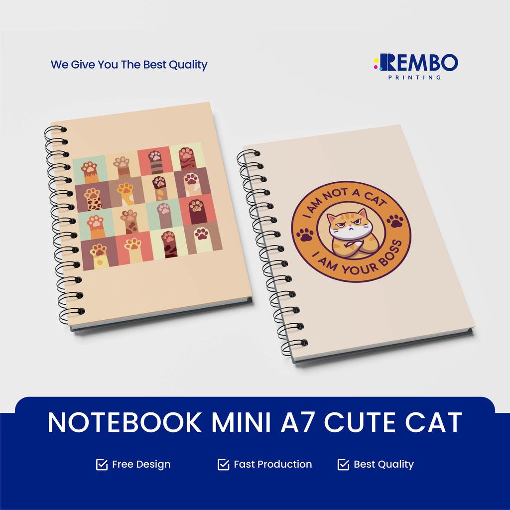 Jual NOTEBOOK MINI A7 EDISI CUTE CAT LUCU UNIK / BUKU CATATAN RING ...
