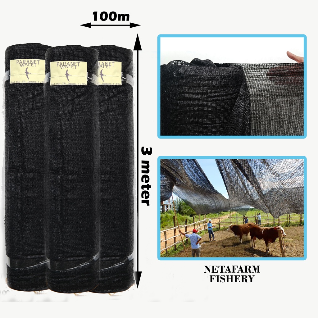 Jual Jaring PARANET 75% lebar 3m Panjang 100m - Per Roll ( WALET ...