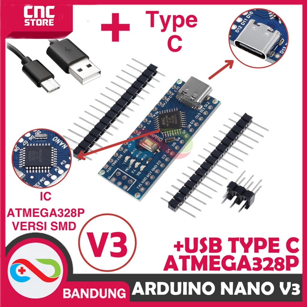 Atmega328p Ch340 V3 Board Compatible With Arduino Nano And 48 Off