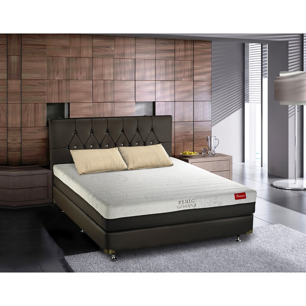 Jual SPRINGBED ROMANCE PEDIC E Full Set Divan Headboard | Shopee Indonesia