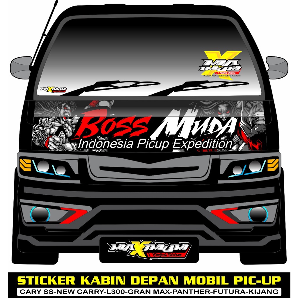 Jual STICKER KABIN DEPAN MOBIL PICKUP CARRY SS / STICKER KABIN DEPAN SS ...