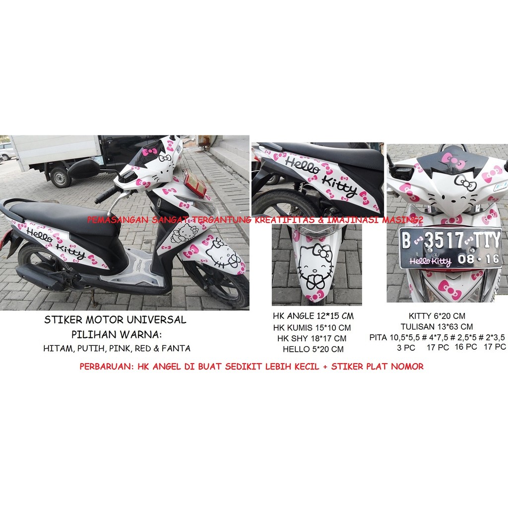 Jual Stiker Motor Hello kitty / Stiker Motor Universal | Shopee Indonesia