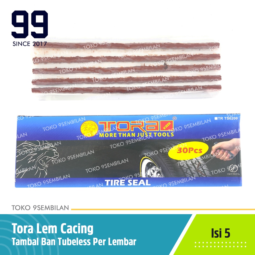 Jual Tora Lem Cacing Karet isi 5Pcs Tambal Roda Ban Tubles Tubless ...