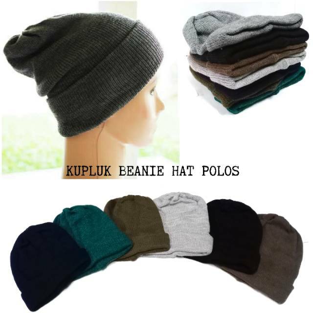 Jual Kupluk Beanie Hat Rajut Lipat Tebal Topi Kupluk Beanie Hat ...