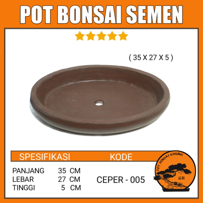 Jual Pot Bonsai bahan Semen Bentuk Ceper Pot Kaktus Pot Tanaman Hias ...