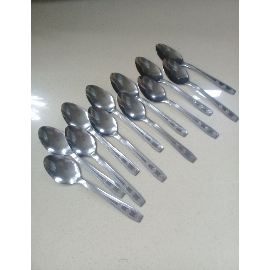 Jual Sendok Makan List Double Bunga Stainless Steel 1.2mm set 12pcs ...